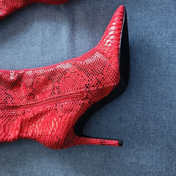 INC International Concepts | Shoes | Red And Black Heel Dress Boots ...